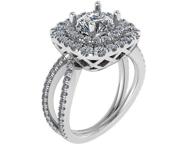 Double Halo Illusion Ring 0652 3D model 3D printable | CGTrader