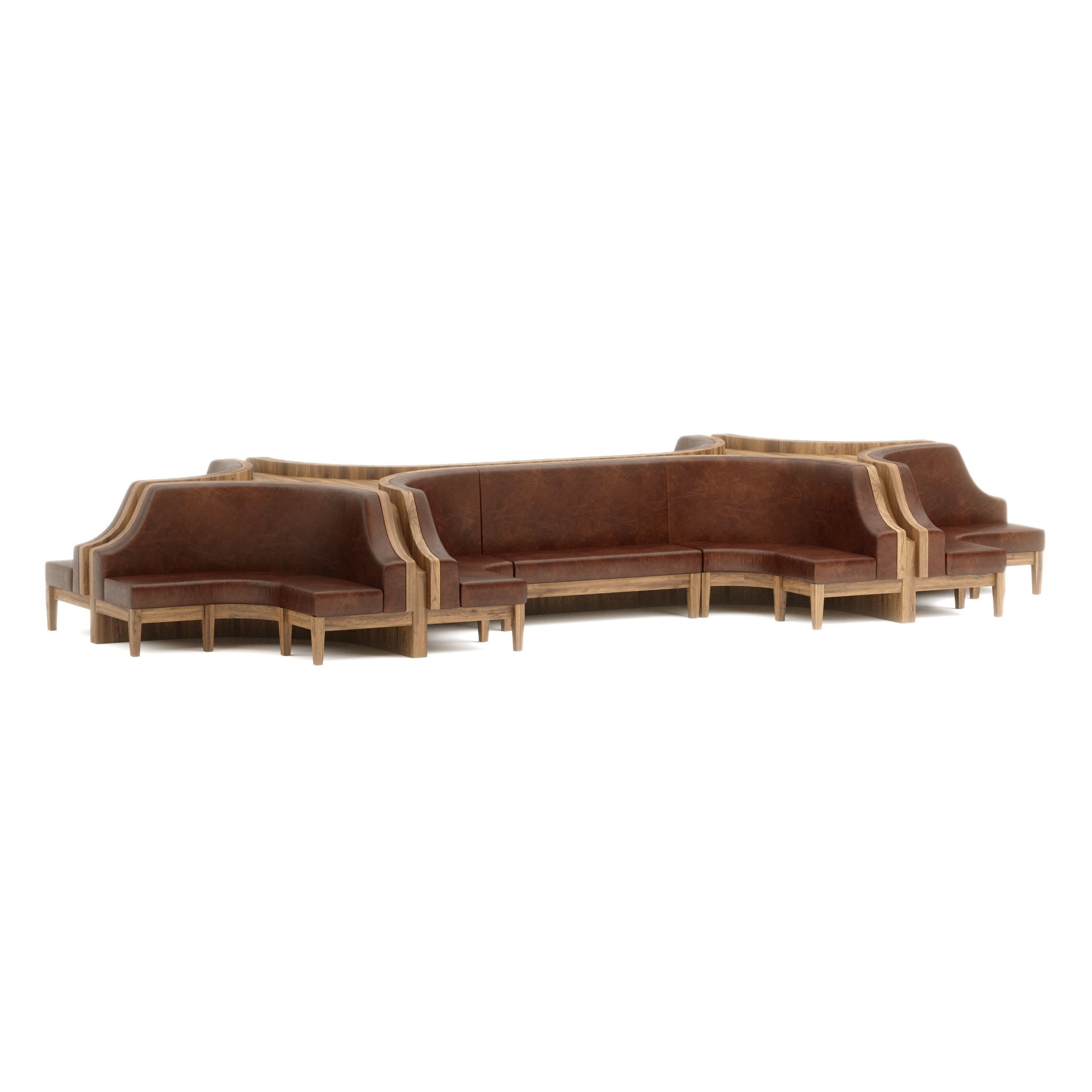 Semi-circular booth and banquette seating 3D model | CGTrader