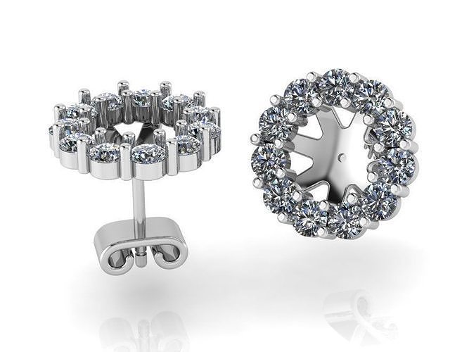 Cluster Stud With Friction Post Earring 0567 3D model 3D printable ...