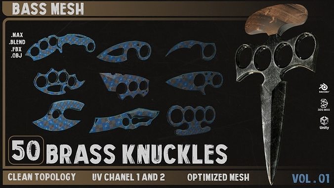 50 Brass Knuckles Base Mesh vol 01 3D model | CGTrader