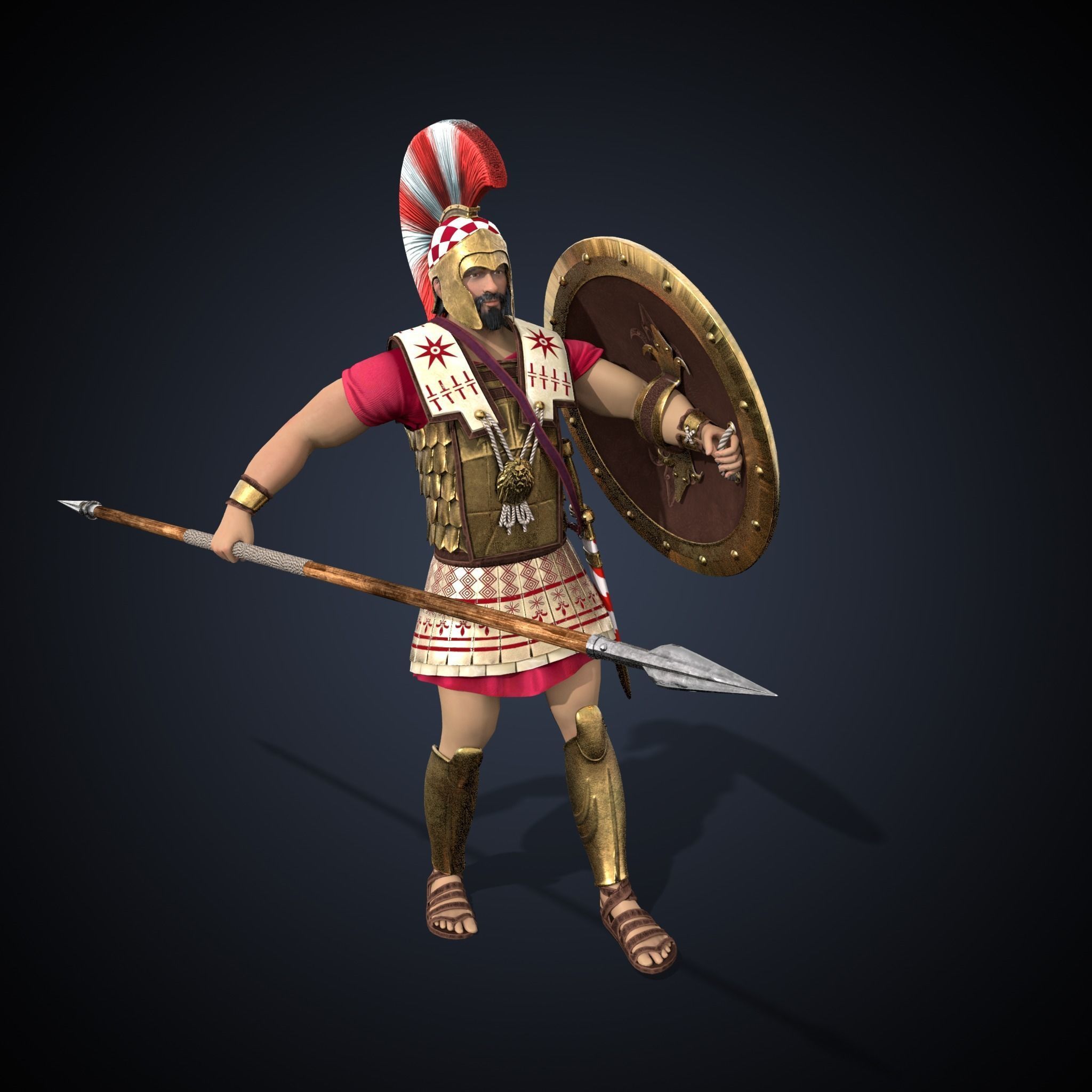 Athenian Hoplite 3D model animated rigged | CGTrader
