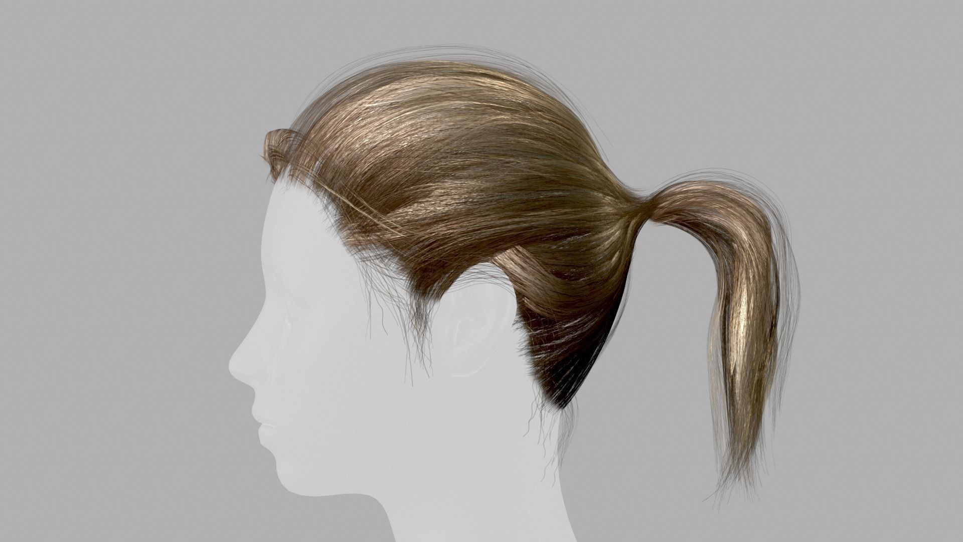 3D model Realtime Hair Ponytail VR / AR / low-poly | CGTrader