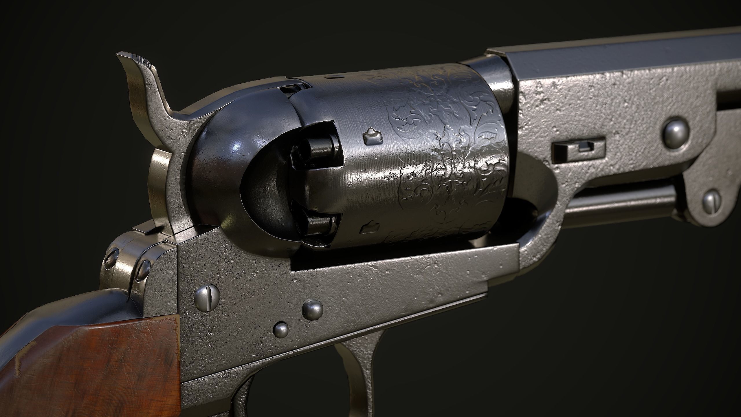 3D model Western Revolver VR / AR / low-poly | CGTrader
