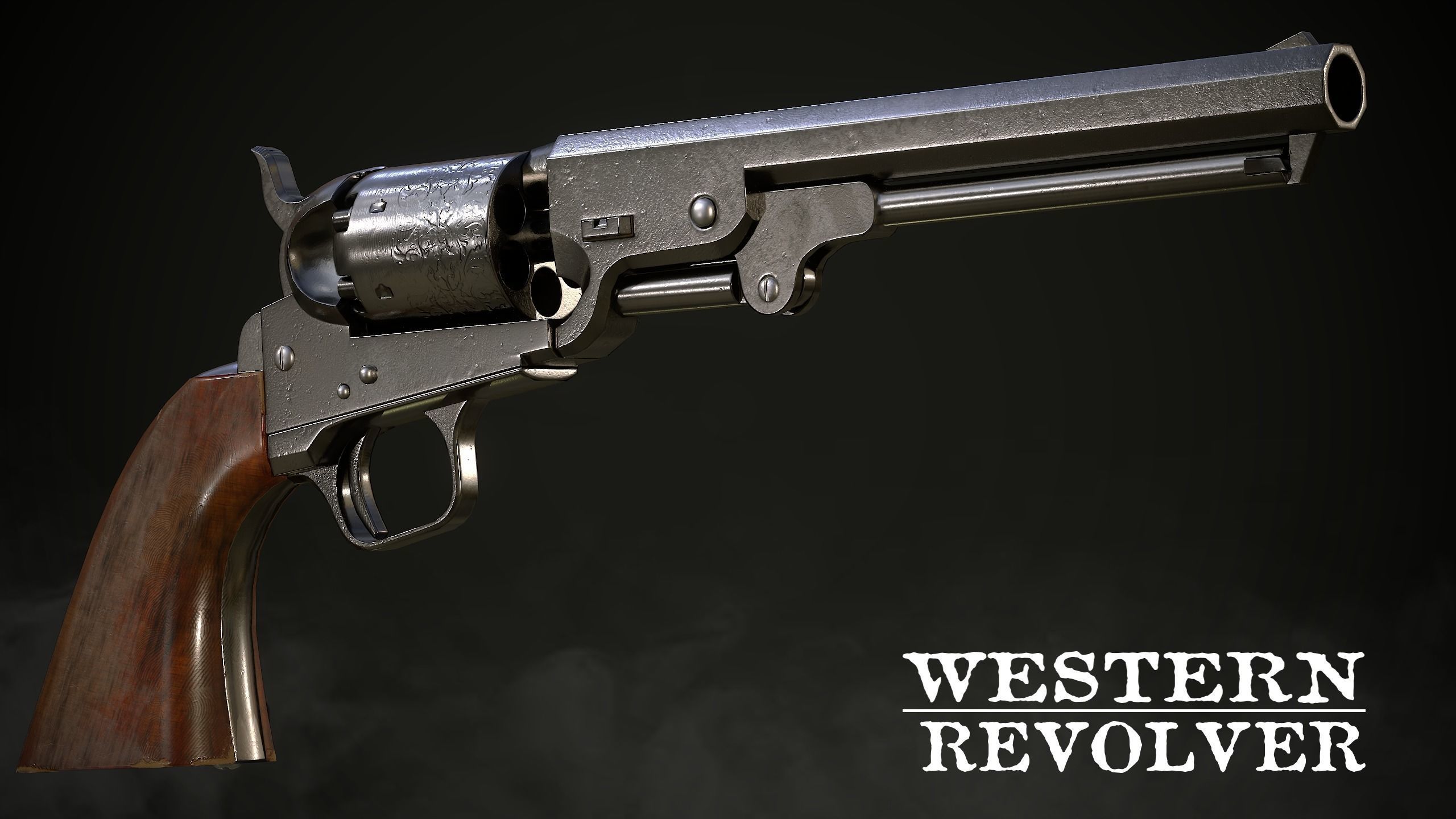 3D model Western Revolver VR / AR / low-poly | CGTrader