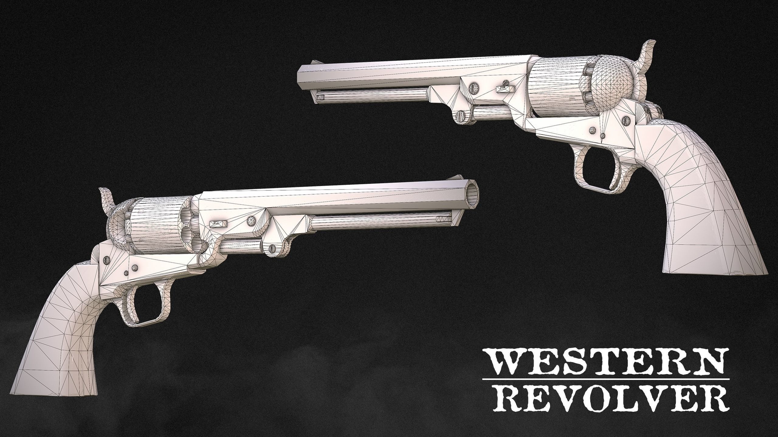 3D model Western Revolver VR / AR / low-poly | CGTrader