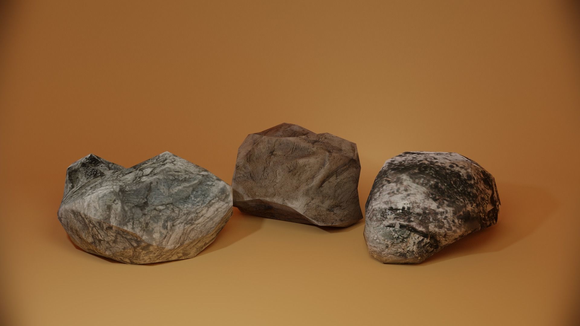 3D model 3 rock types VR / AR / low-poly | CGTrader