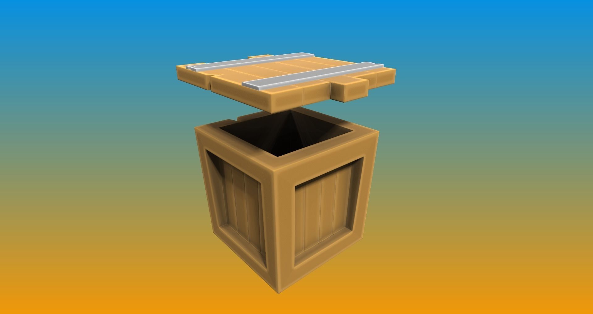 Free openable hand-painted wooden Box 3D free VR / AR / low-poly 3D ...