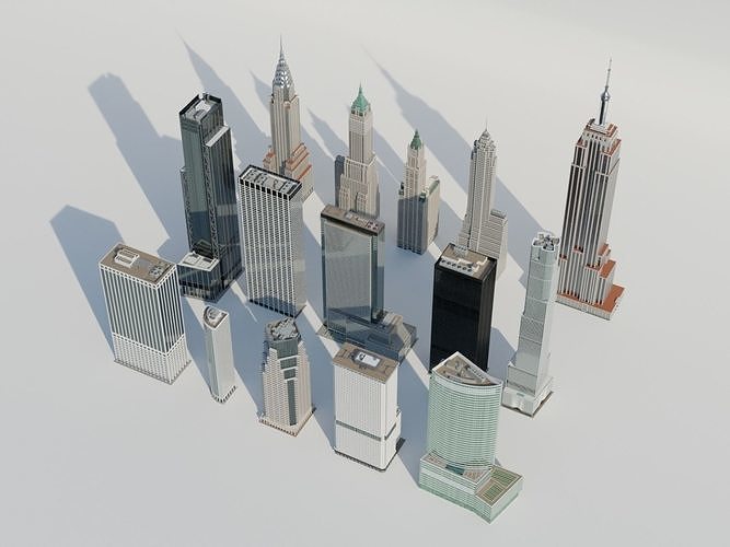 3D model NYC Tall Skyscrapers v4 VR / AR / low-poly | CGTrader