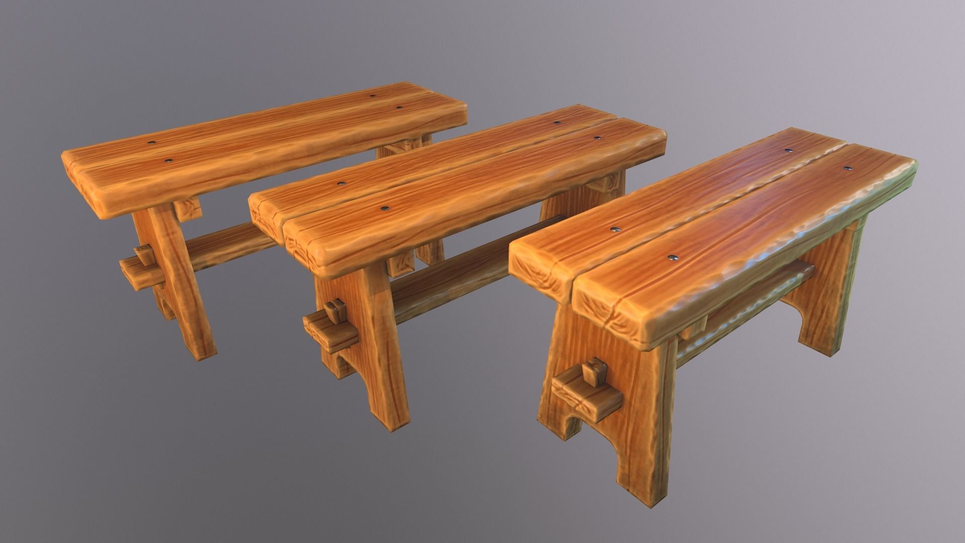 3D model Stylized medieval bench VR / AR / low-poly | CGTrader