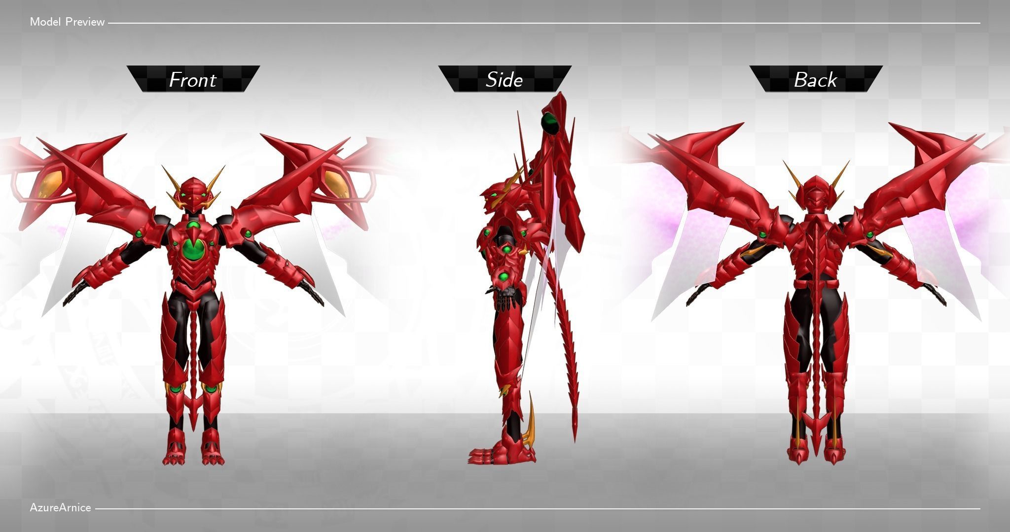 3D model Highschool DxD - Issei Balance Breaker MMD Model VR / AR / low ...