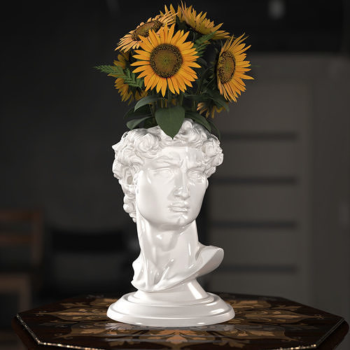 David Head Planter pot 3D model 3D printable | CGTrader