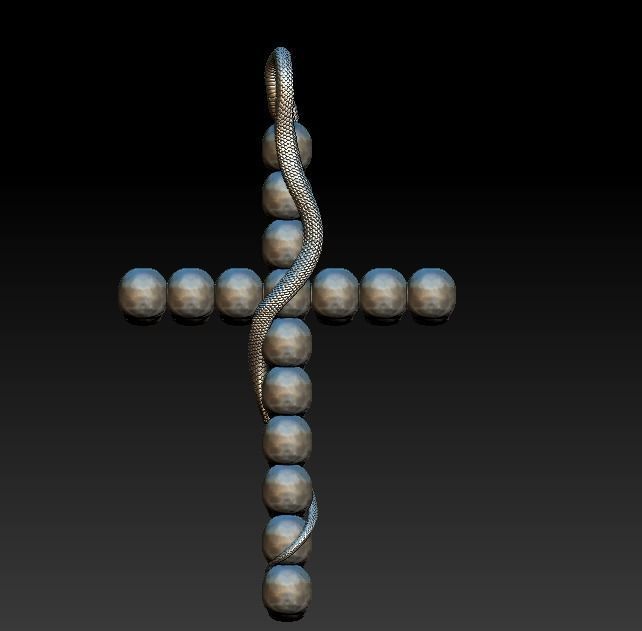 Cross skulls serpent snake biker gothic 3D model 3D printable | CGTrader