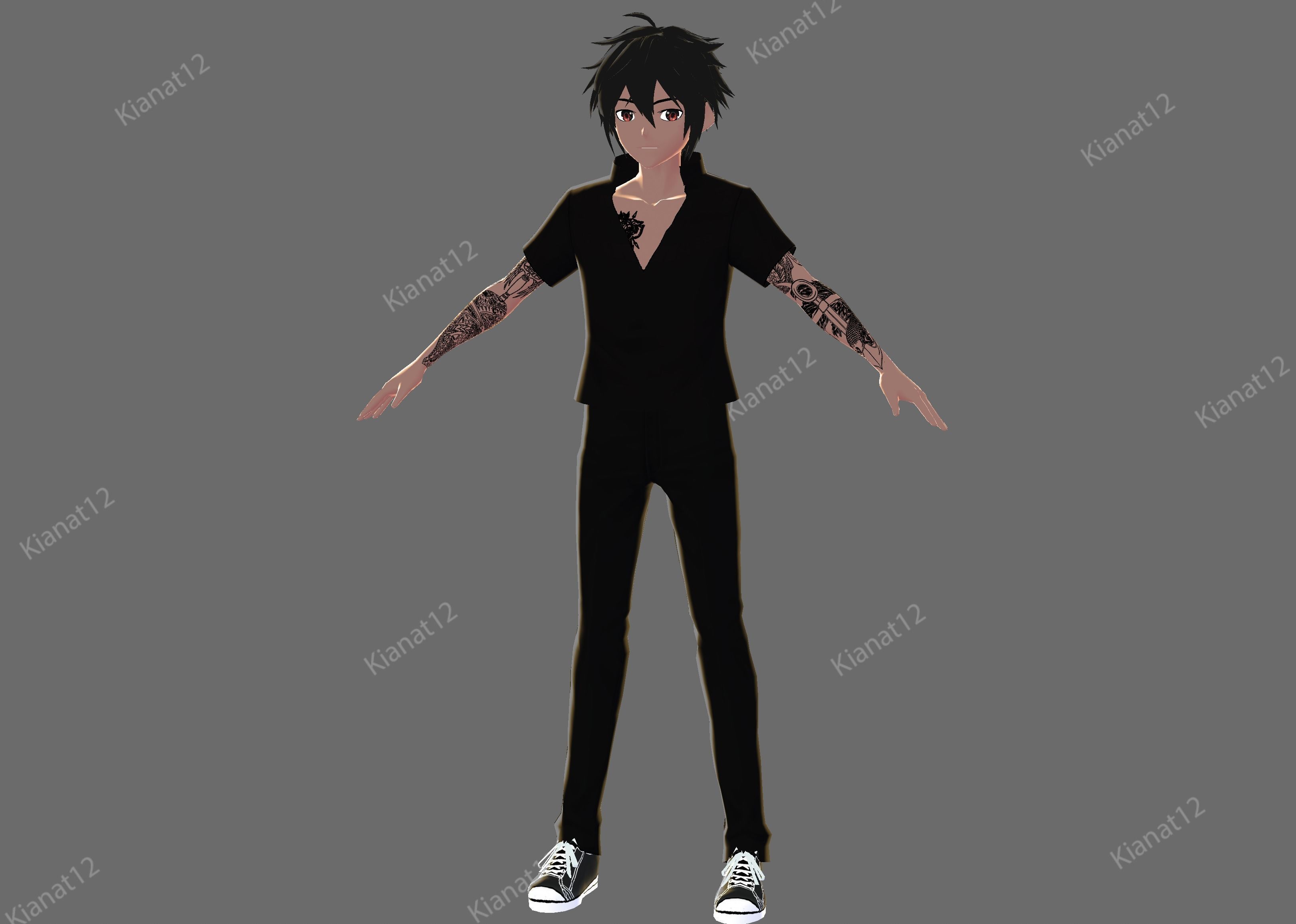3D model 3d low poly male avatar for vrchat and for vtubing VR / AR ...
