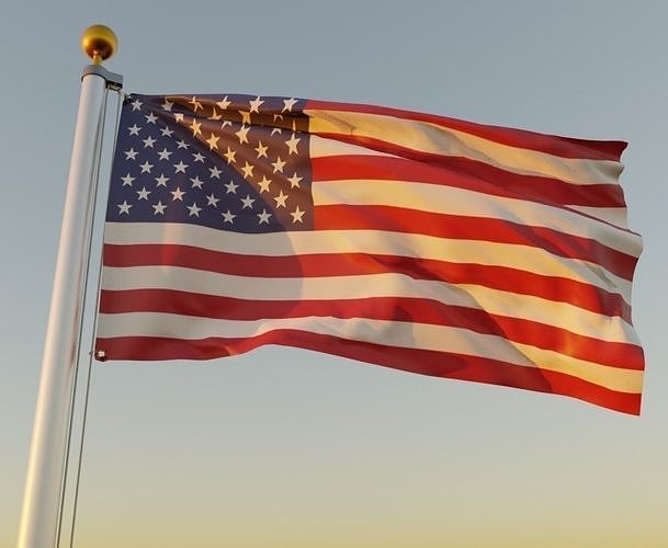 US Flag - Animated 3D model animated | CGTrader