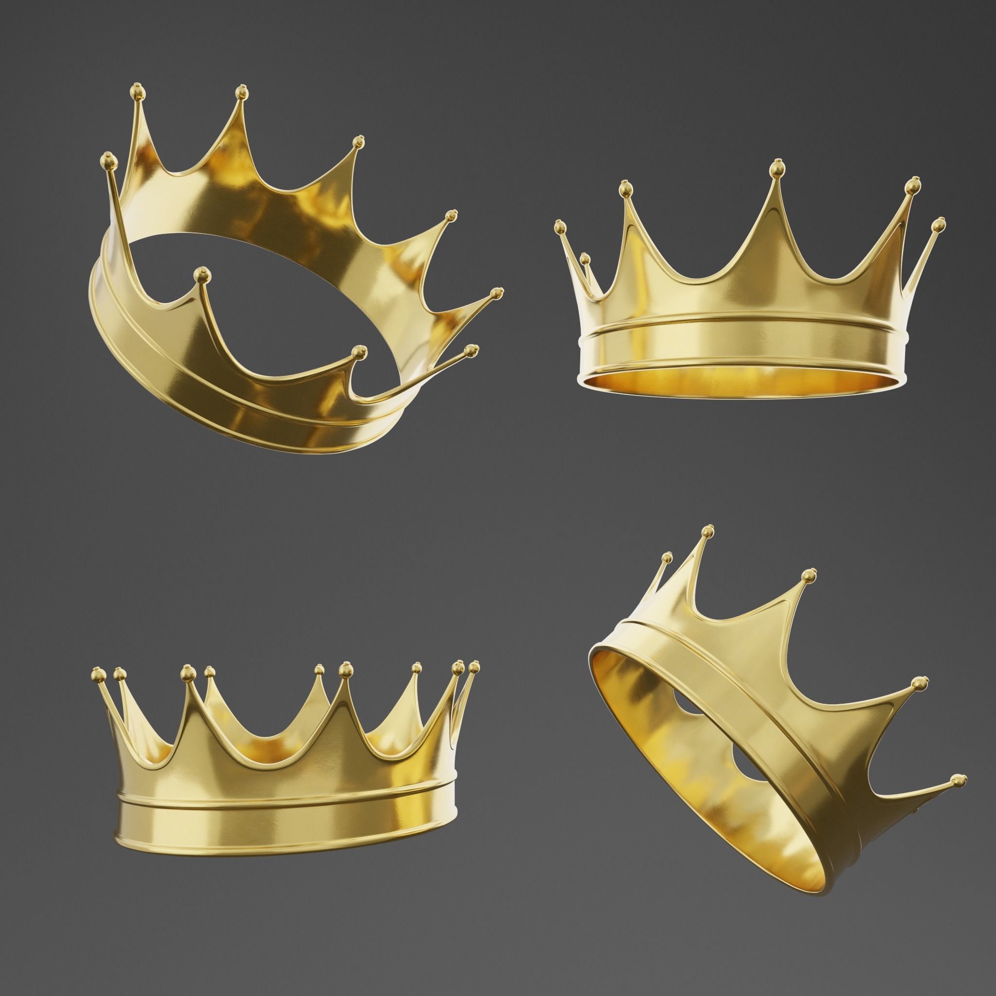Crown golden 3D model | CGTrader