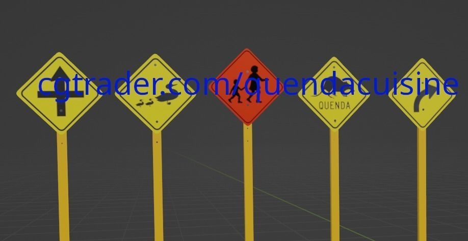 3D model Australian Road Sign Pack 1st Edition - 10 Aussie Road Signs ...