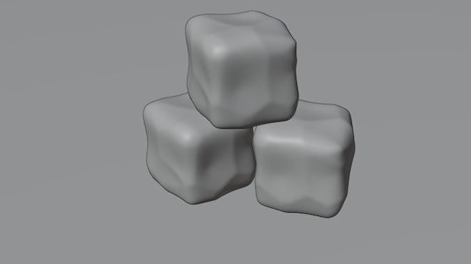 Ice Model three cubes free 3D model | CGTrader