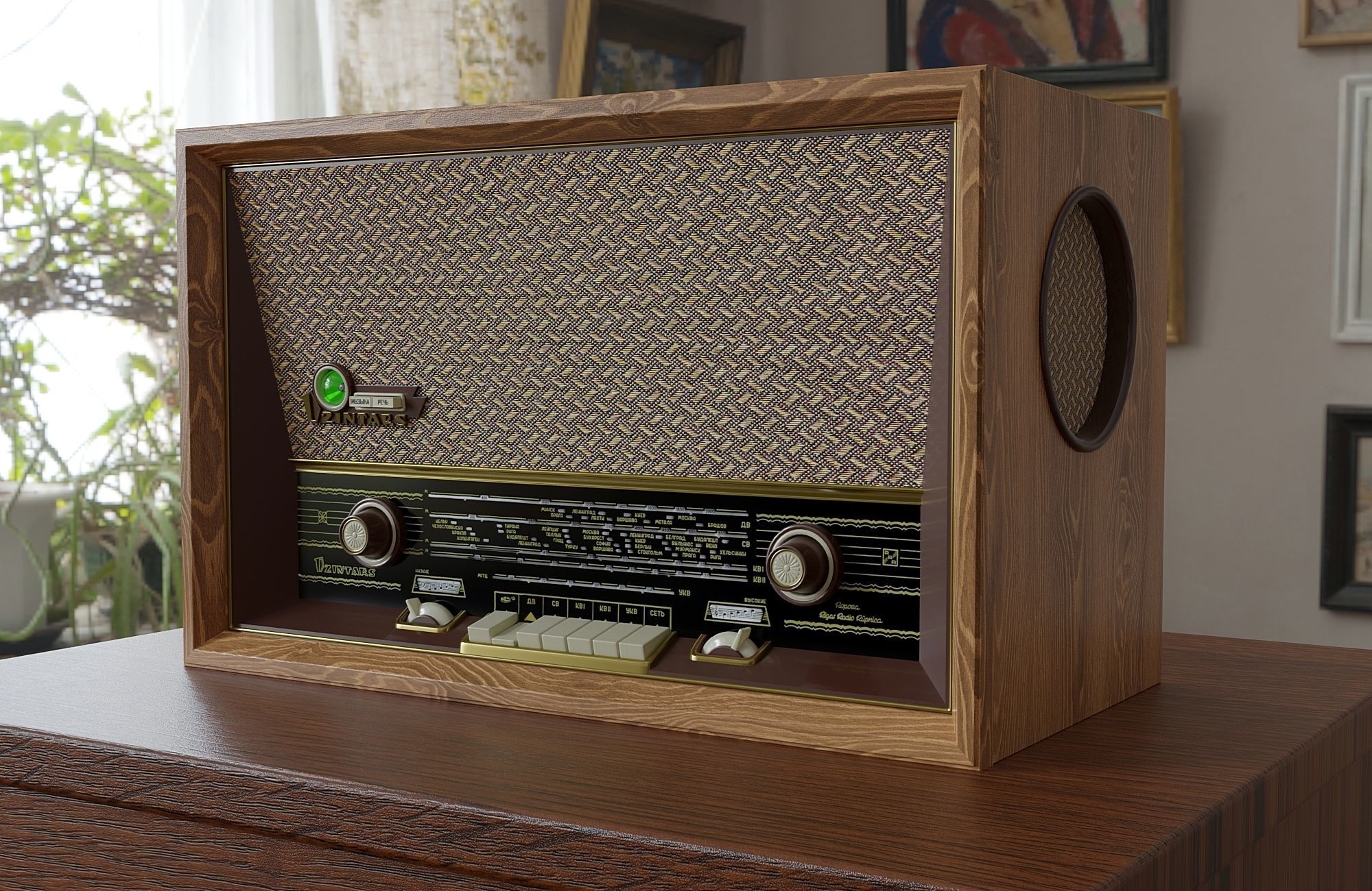 Rare tube stationary radio Dzintaras 3D model | CGTrader