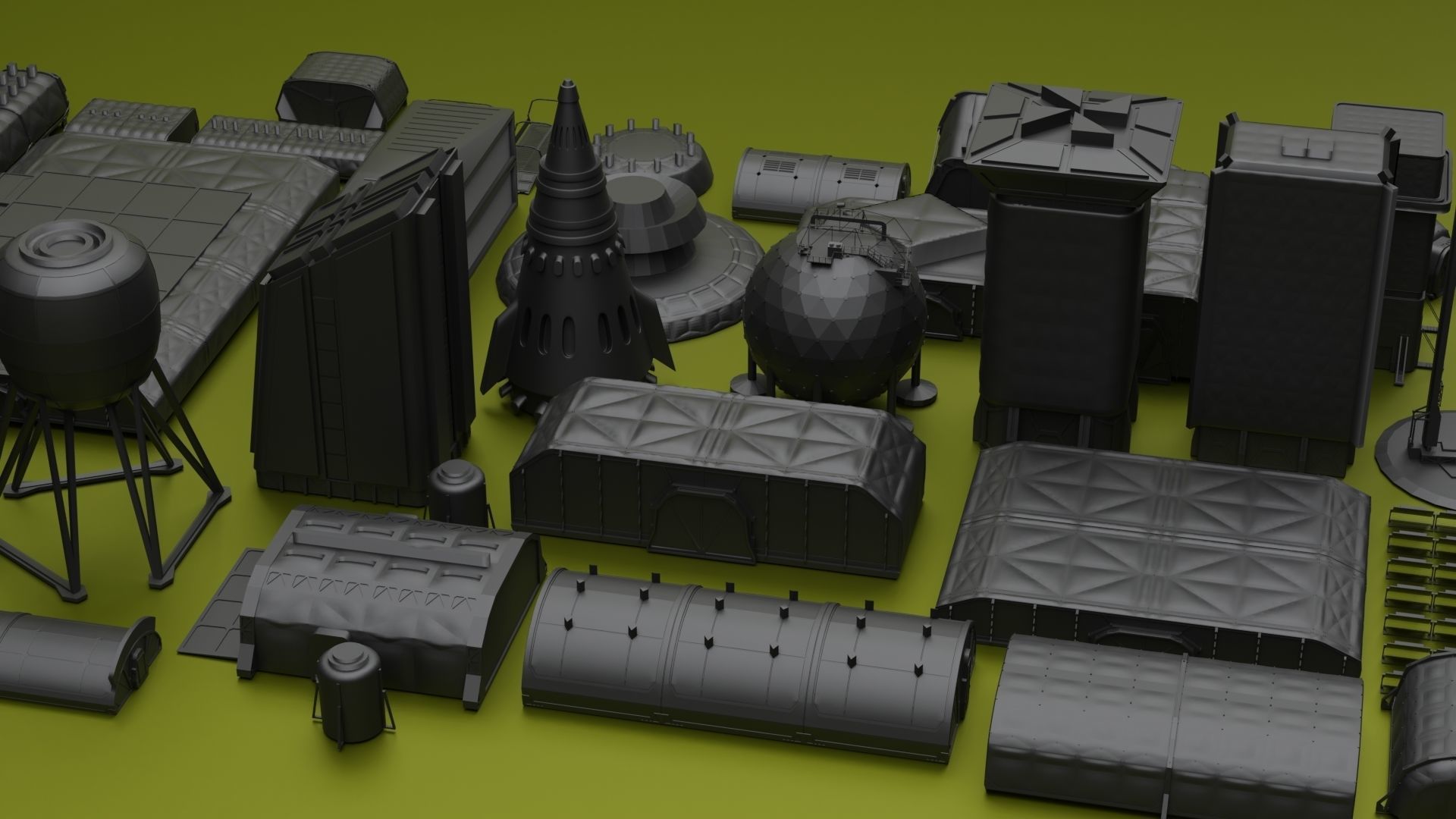 3D Sci-Fi Space Assets kit 3D model | CGTrader