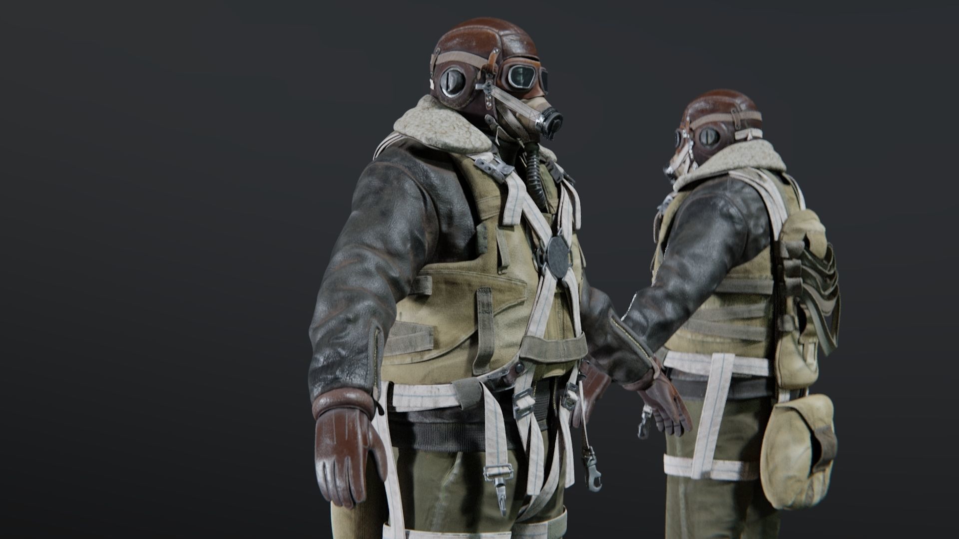 SOLDIER WWII USA Pilot 3D model | CGTrader