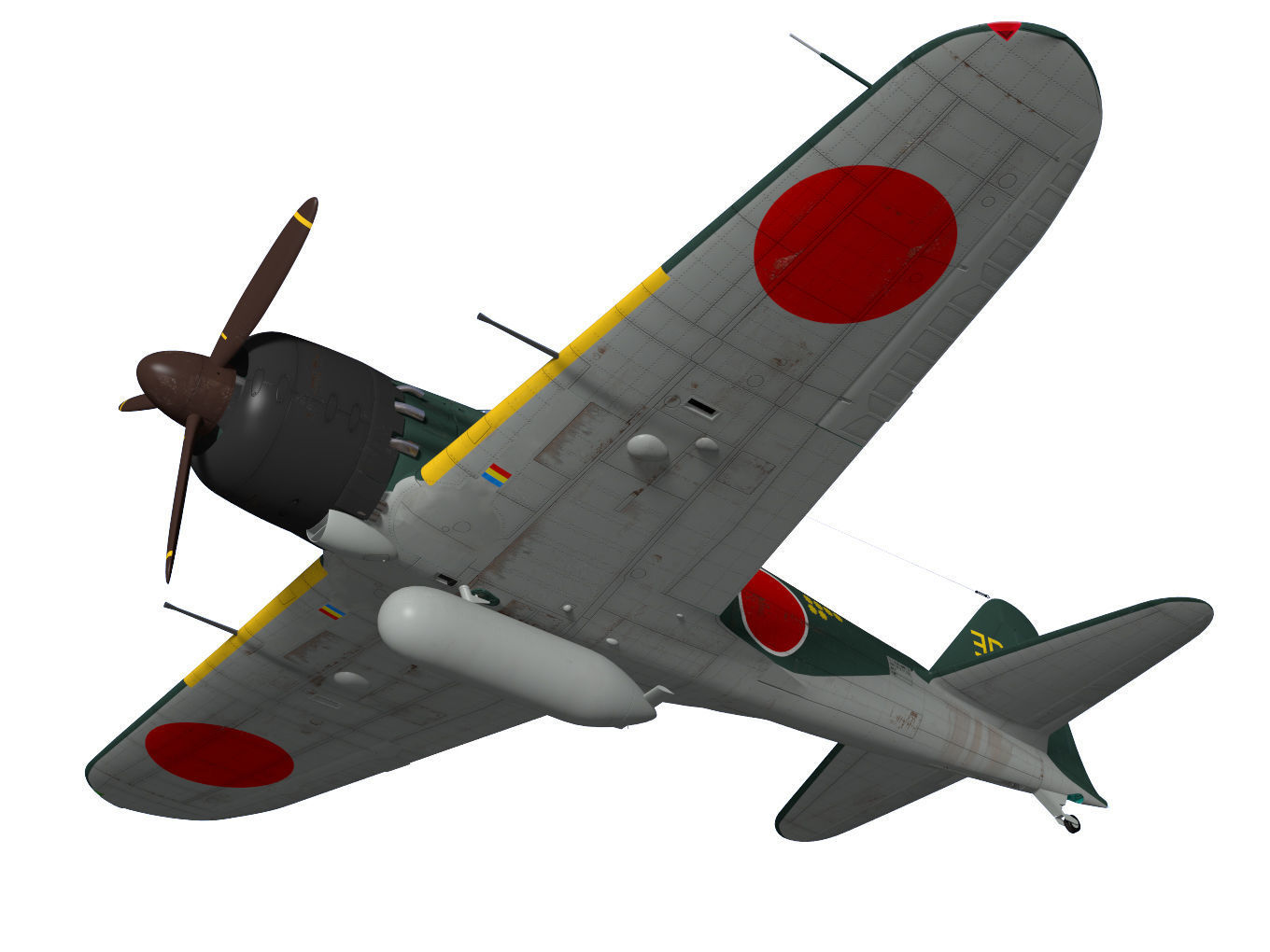 A6M5b Zero fighter Type 52 otsu 3D model | CGTrader
