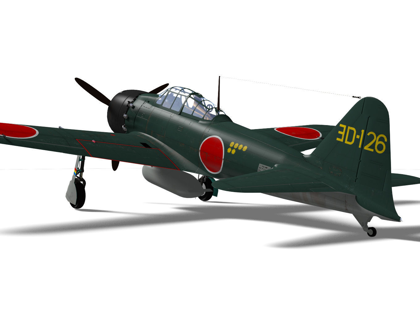 A6M5b Zero fighter Type 52 otsu 3D model | CGTrader