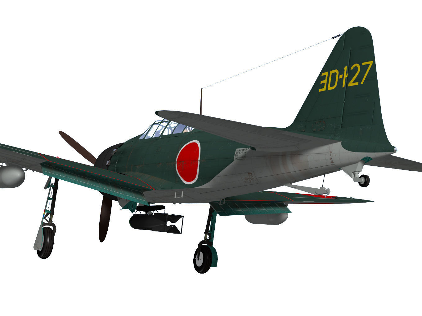 A6M7 Zero fighter Type 62 3D model | CGTrader