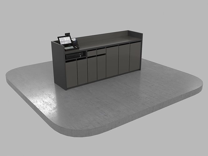 STORE CASHIER COUNTER 3D SCENE free 3D model | CGTrader