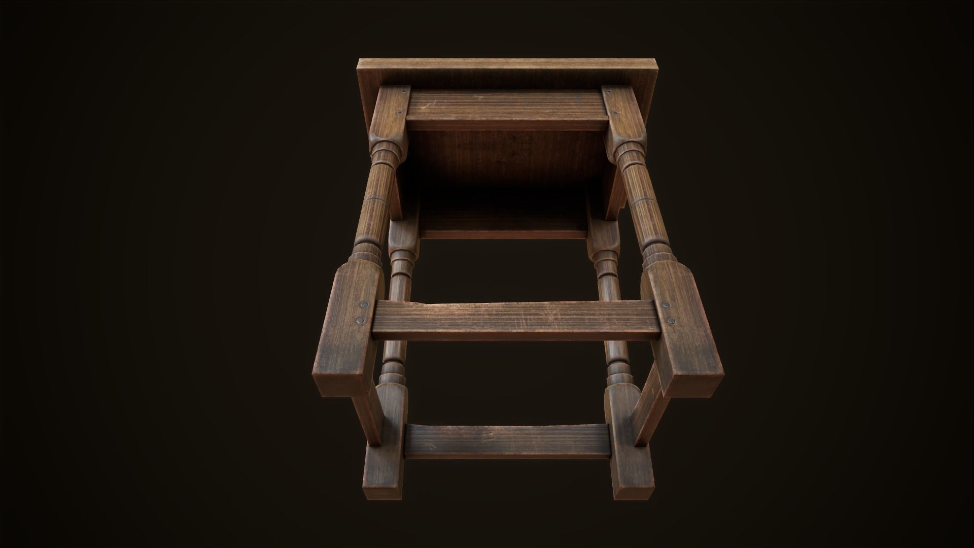 3D model Old medieval stool VR / AR / low-poly | CGTrader
