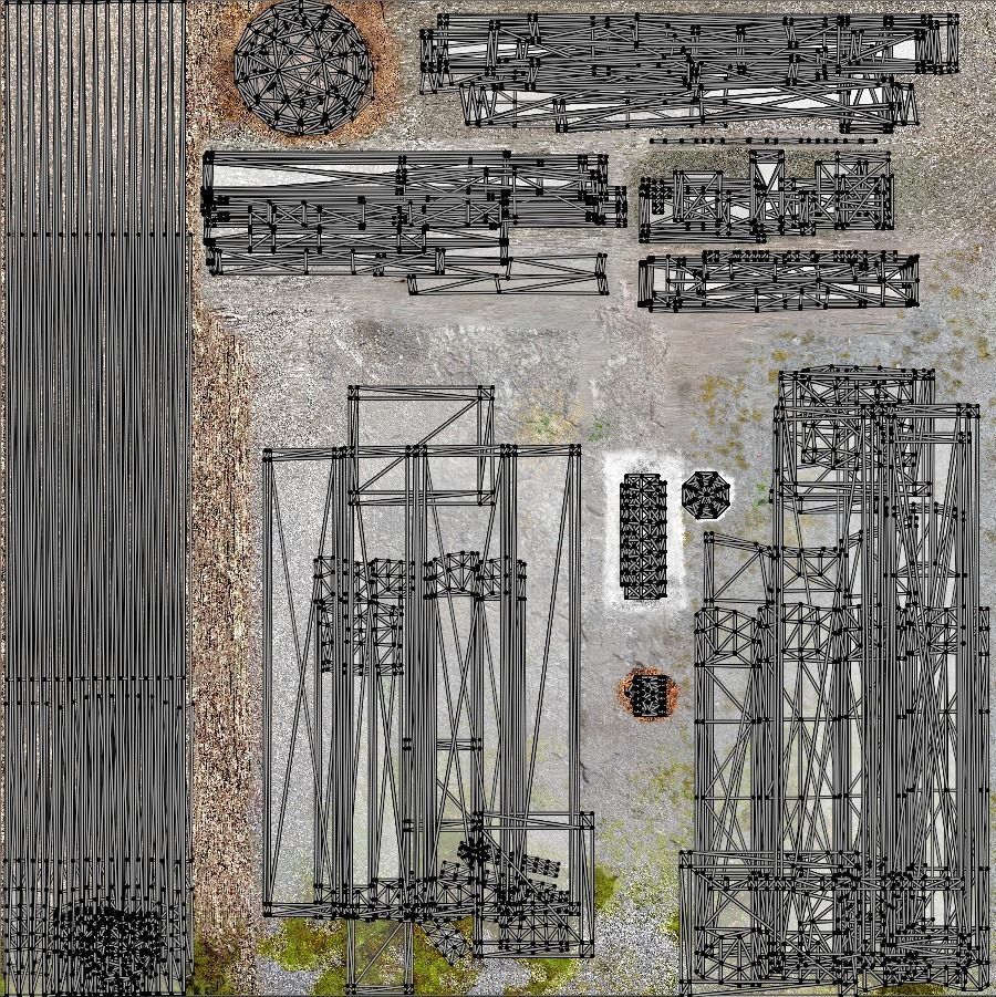 3D model Low-poly PBR Wood Electricity Wires Poles Set VR / AR / low ...