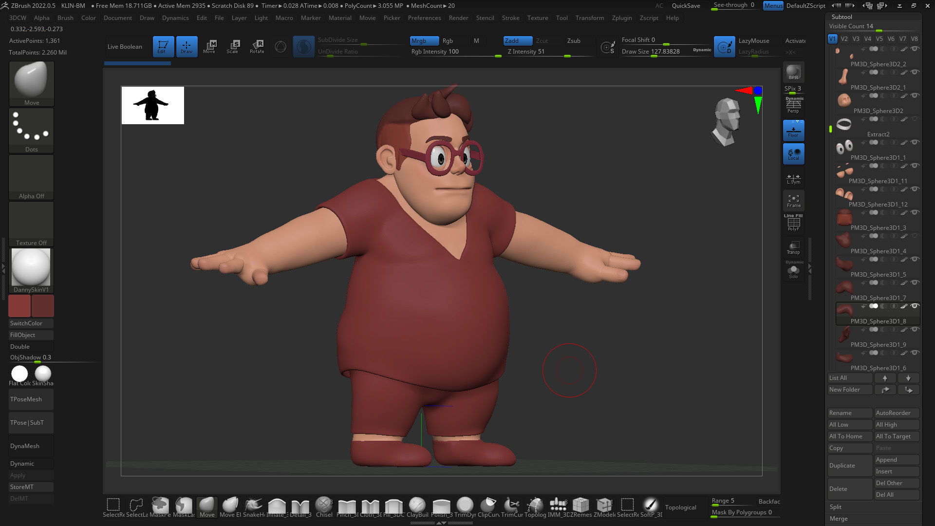 Male Character Basemesh in ZBrush 2022 - Klin 3D model | CGTrader