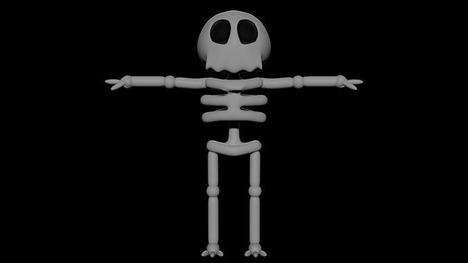 3D model Cute Lowpoly Cartoonish Skeleton Model VR / AR / low-poly ...
