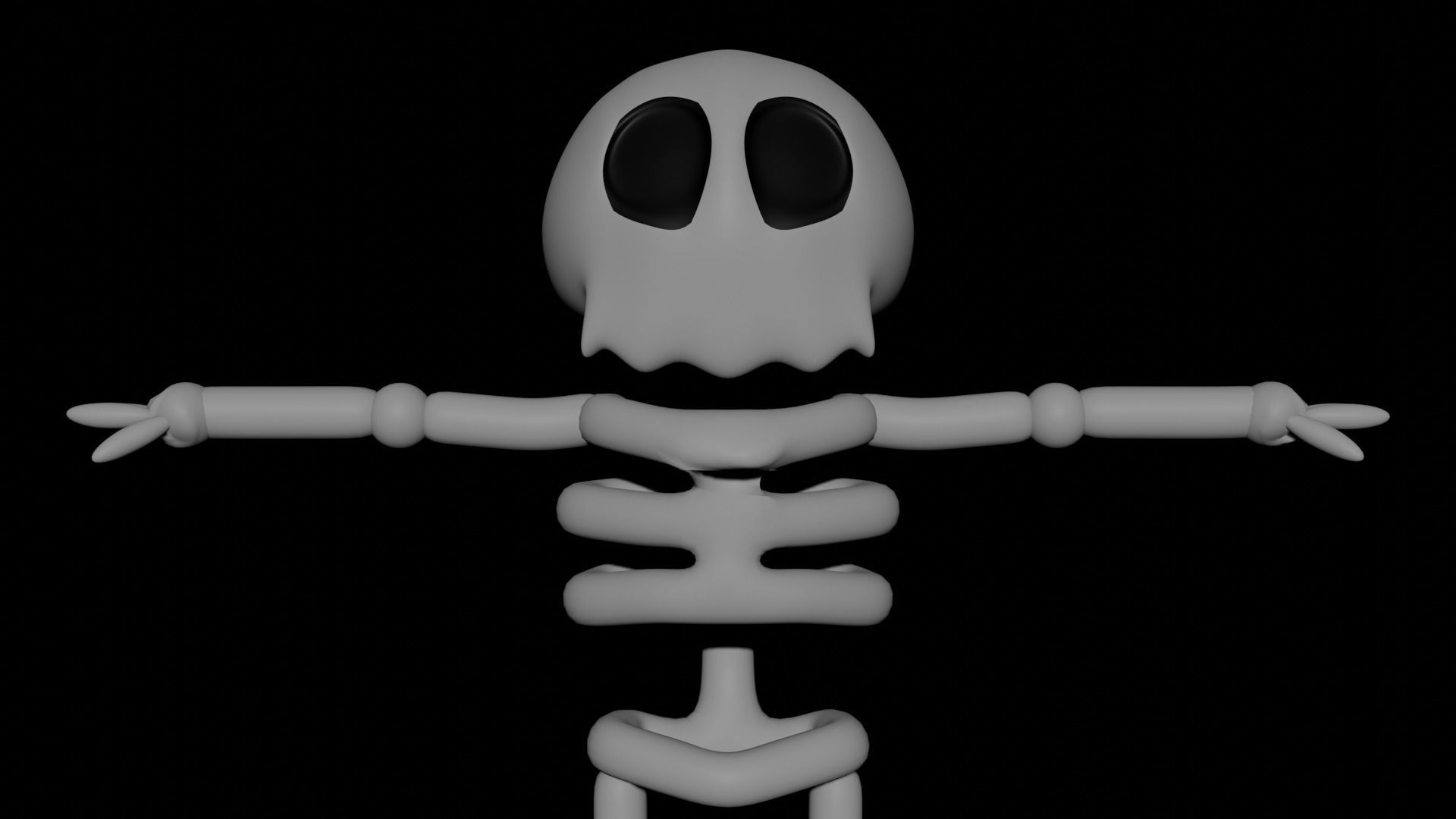 3D model Cute Lowpoly Cartoonish Skeleton Model VR / AR / low-poly ...