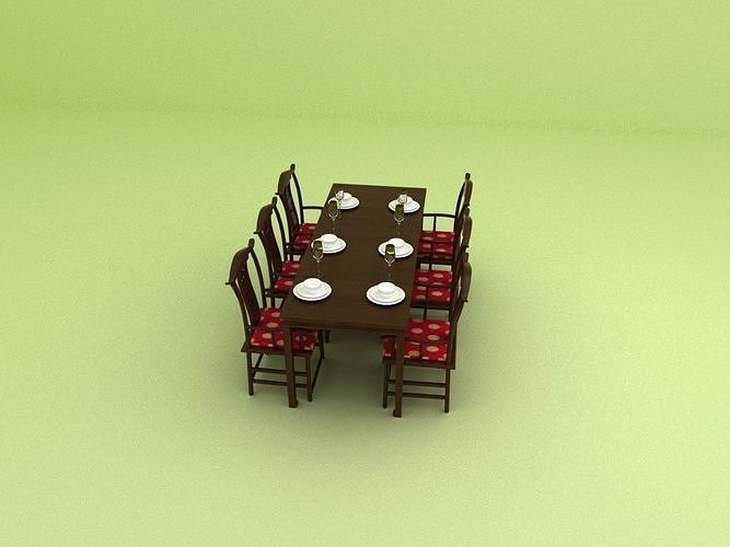 A dining table 3D model | CGTrader