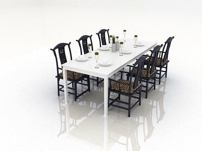 A dining table 3D model | CGTrader