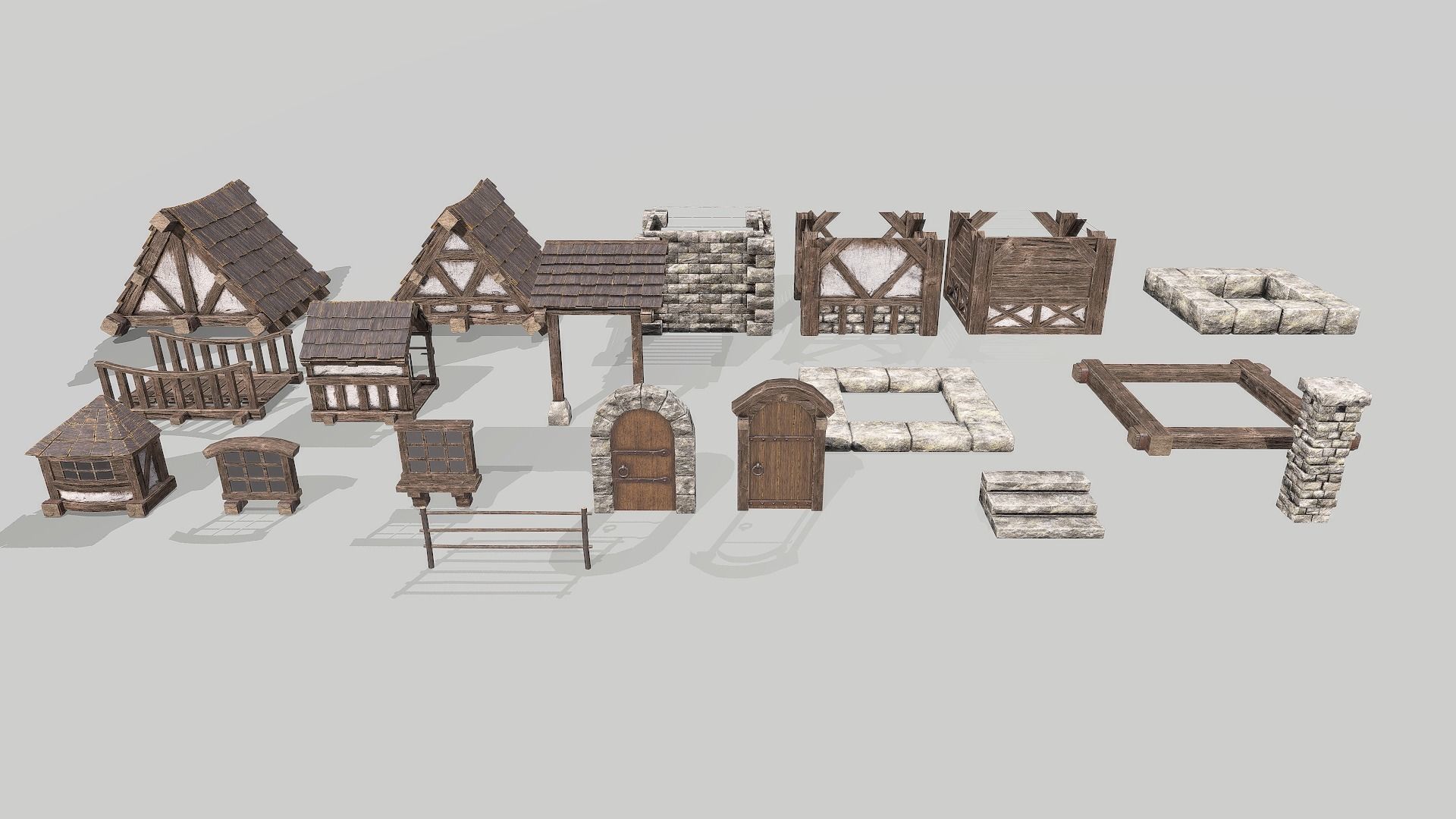 3D model Modular Medieval House VR / AR / low-poly | CGTrader