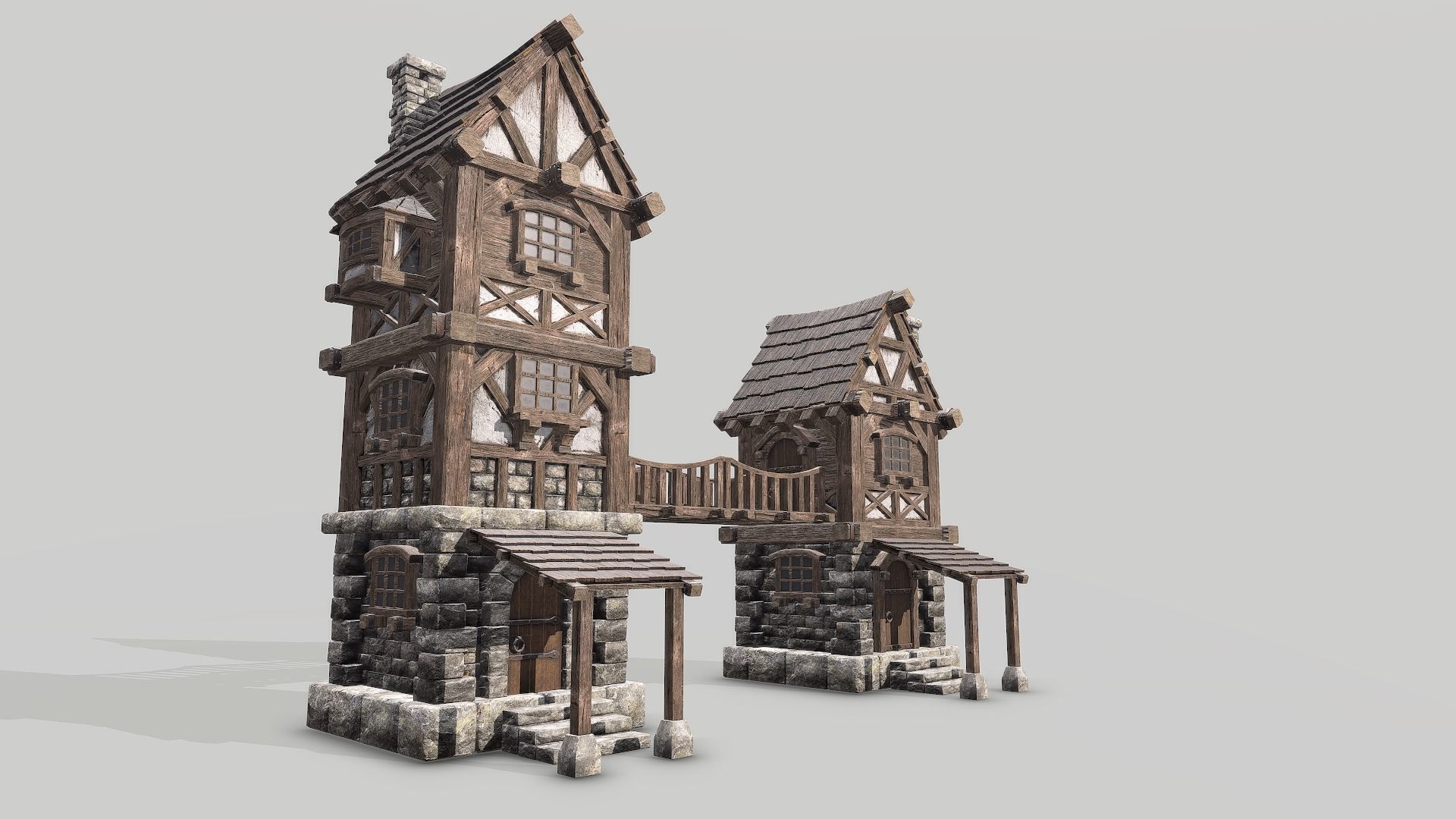 3D model Modular Medieval House VR / AR / low-poly | CGTrader