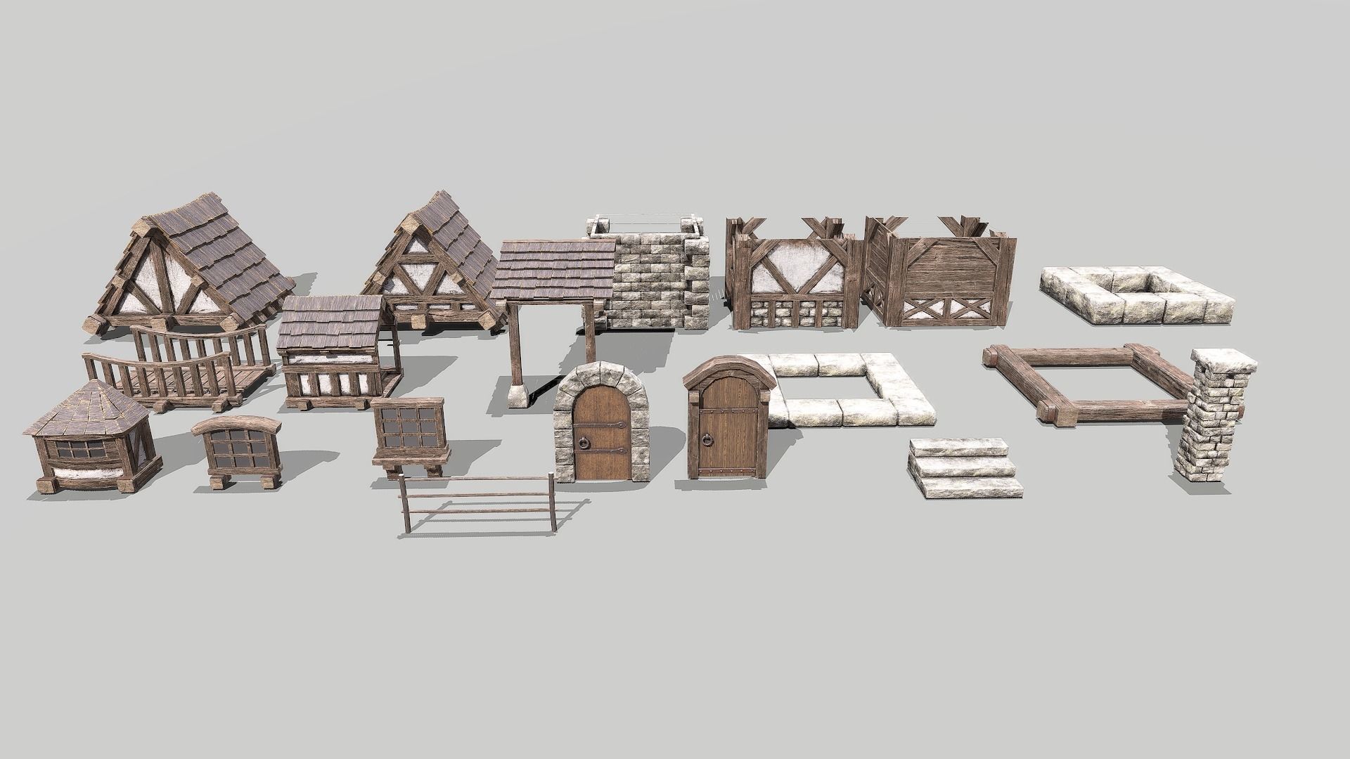3D model Modular Medieval House VR / AR / low-poly | CGTrader
