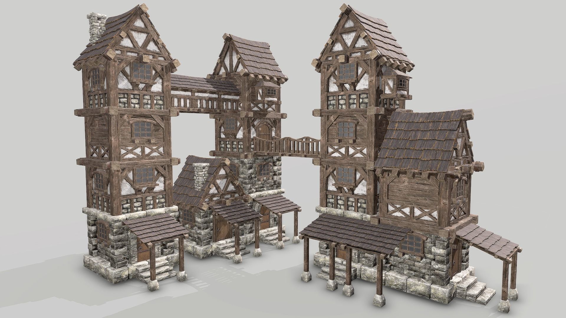 3D model Modular Medieval House VR / AR / low-poly | CGTrader