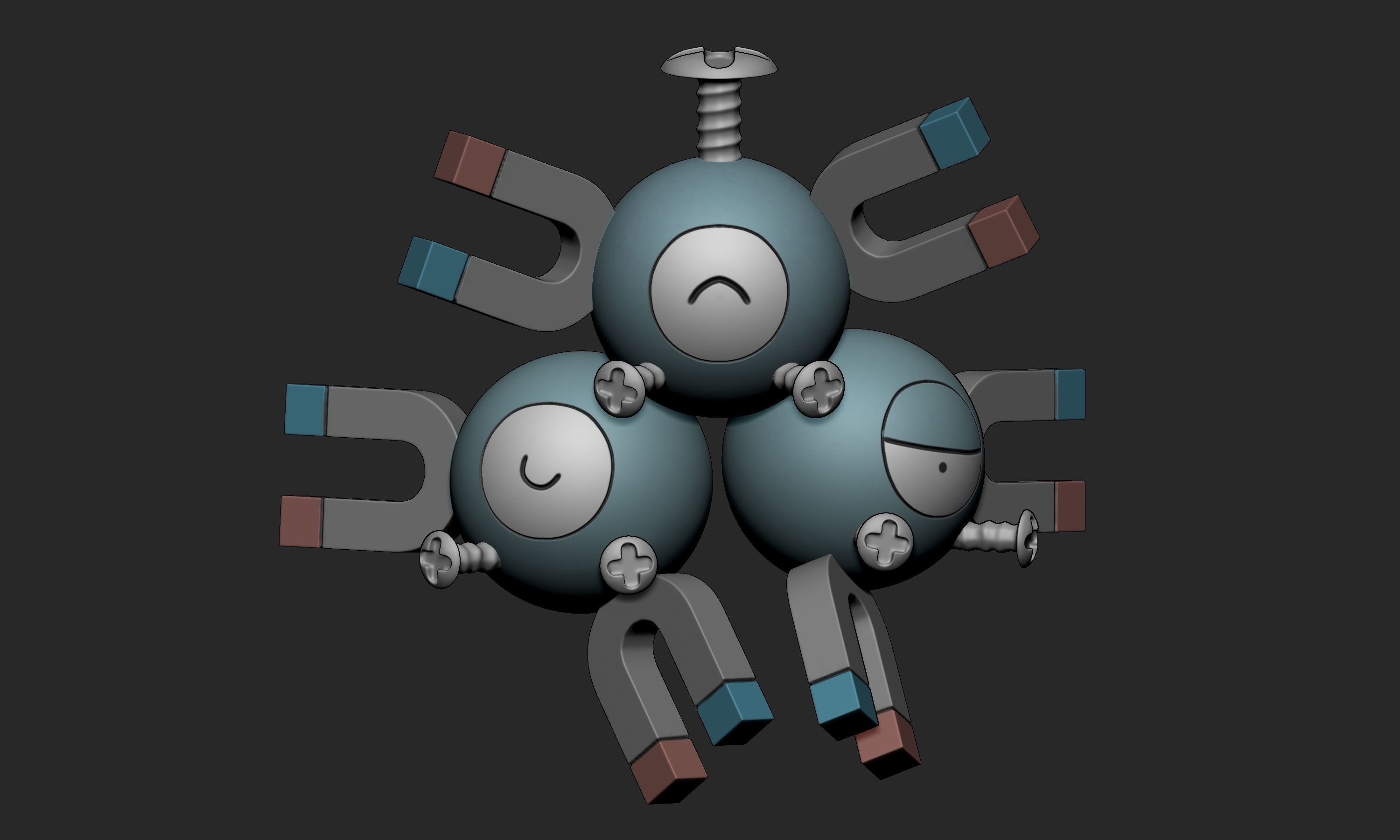 Pokemon - Magneton with 2 poses 3D model 3D printable | CGTrader