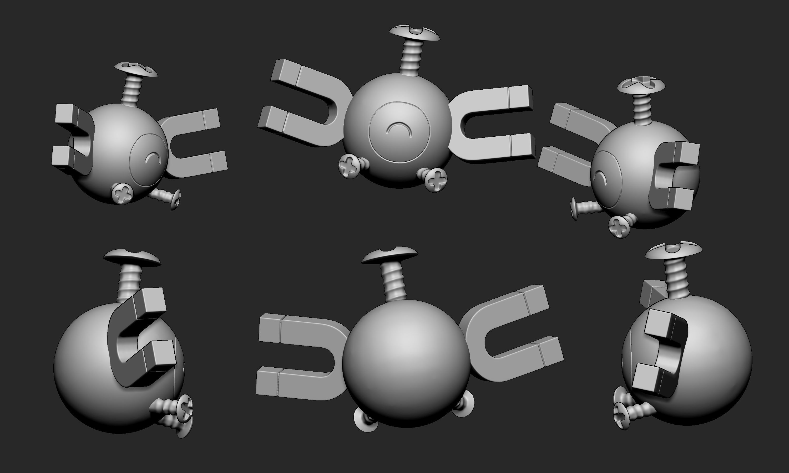 Pokemon - Magnemite Magneton and Magnezone with 2 poses 3D model 3D ...