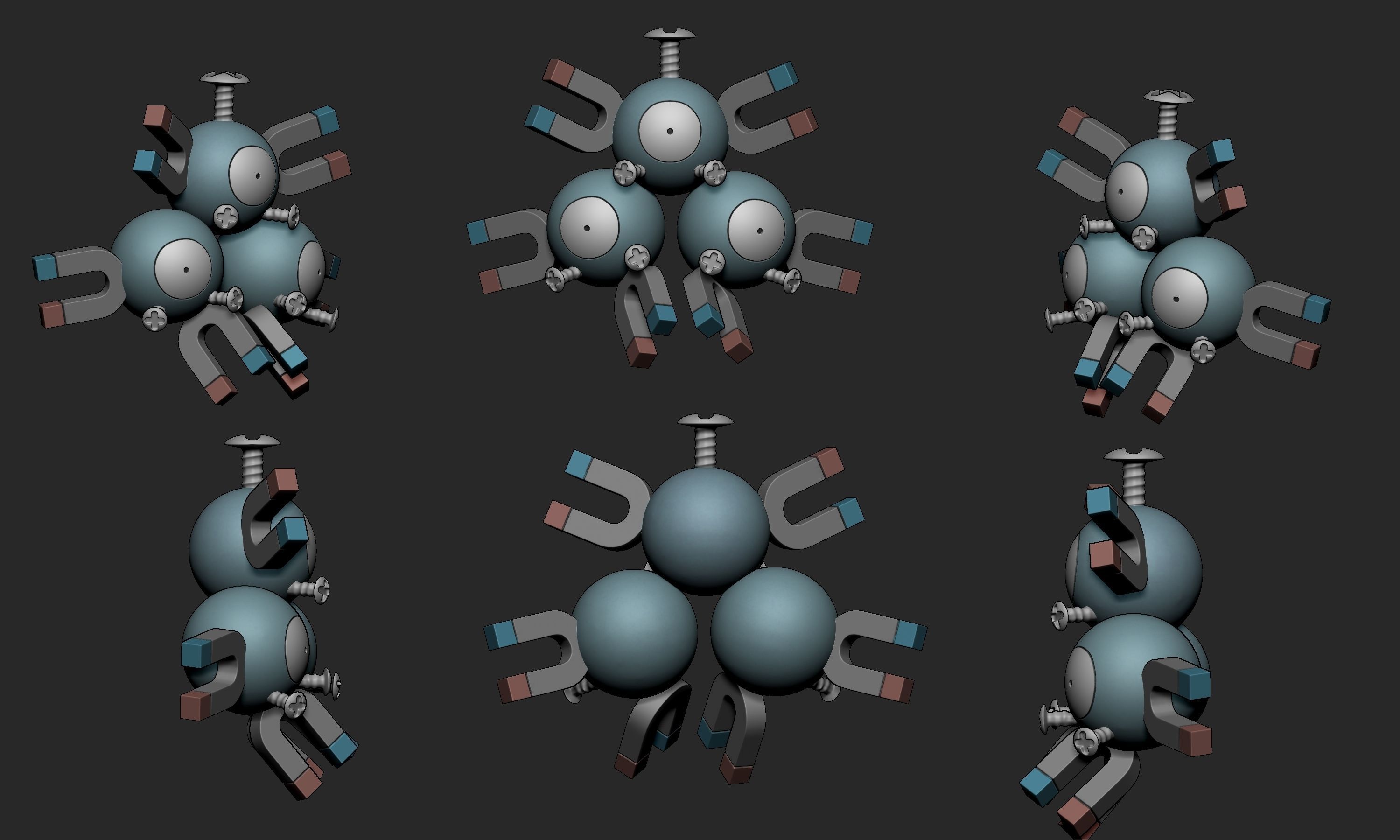 Pokemon - Magnemite Magneton and Magnezone with 2 poses 3D model 3D ...