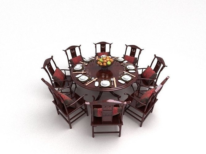 Large banquet table 3D model | CGTrader