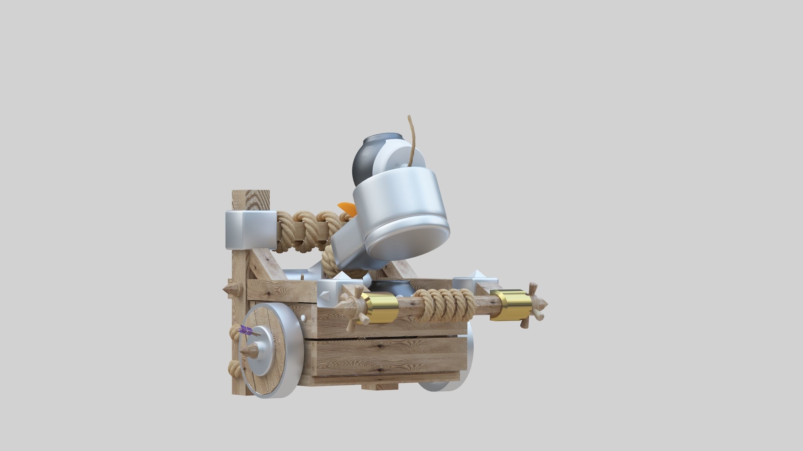 Cartoon Catapult 3D model | CGTrader