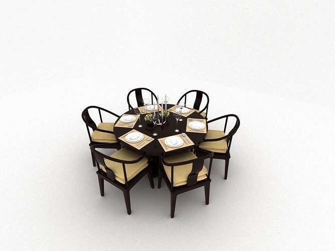 Round table 3D model | CGTrader