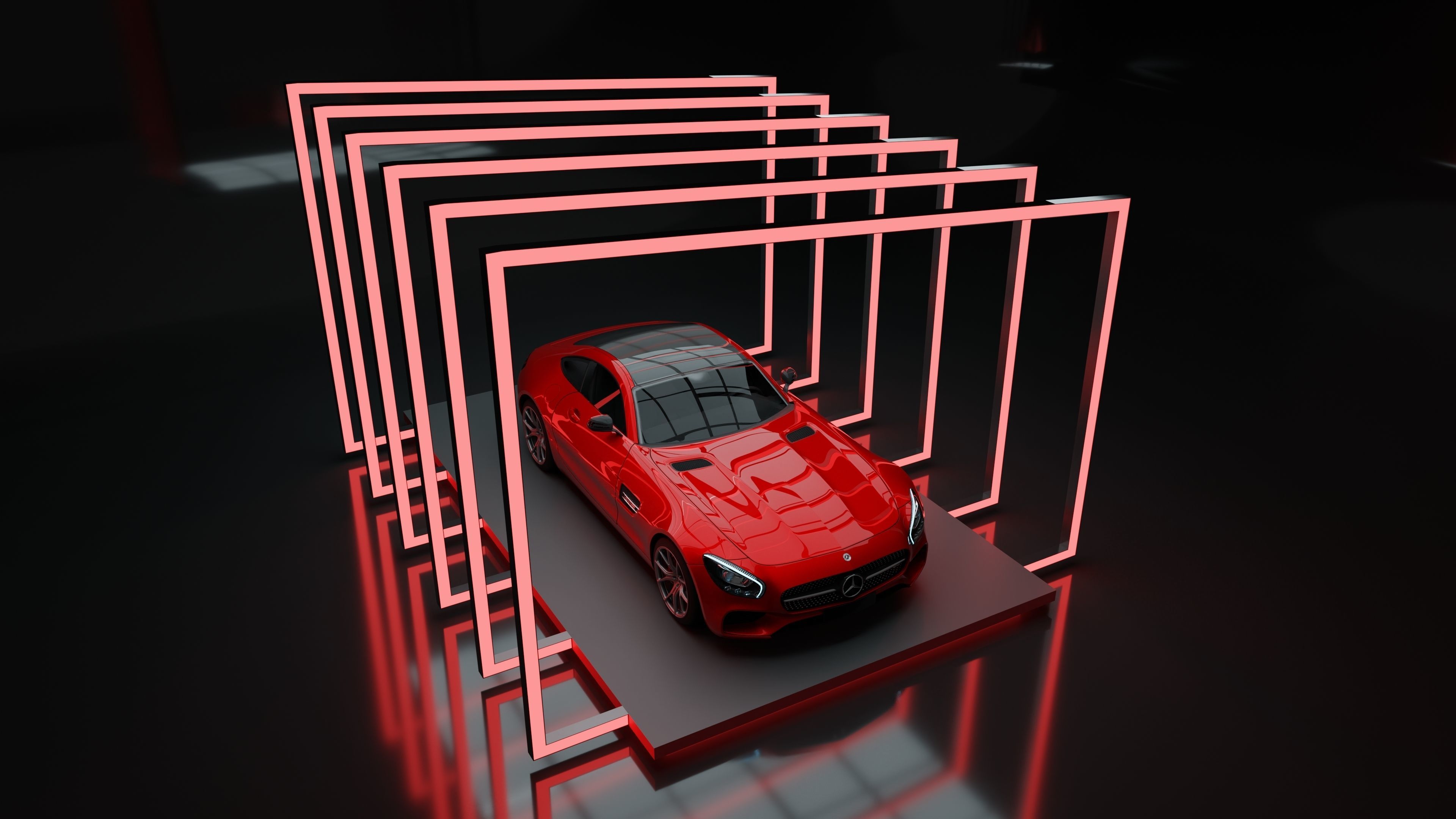 3D model Car Exposition - Showroom Render Scene 3D Model VR / AR / low ...