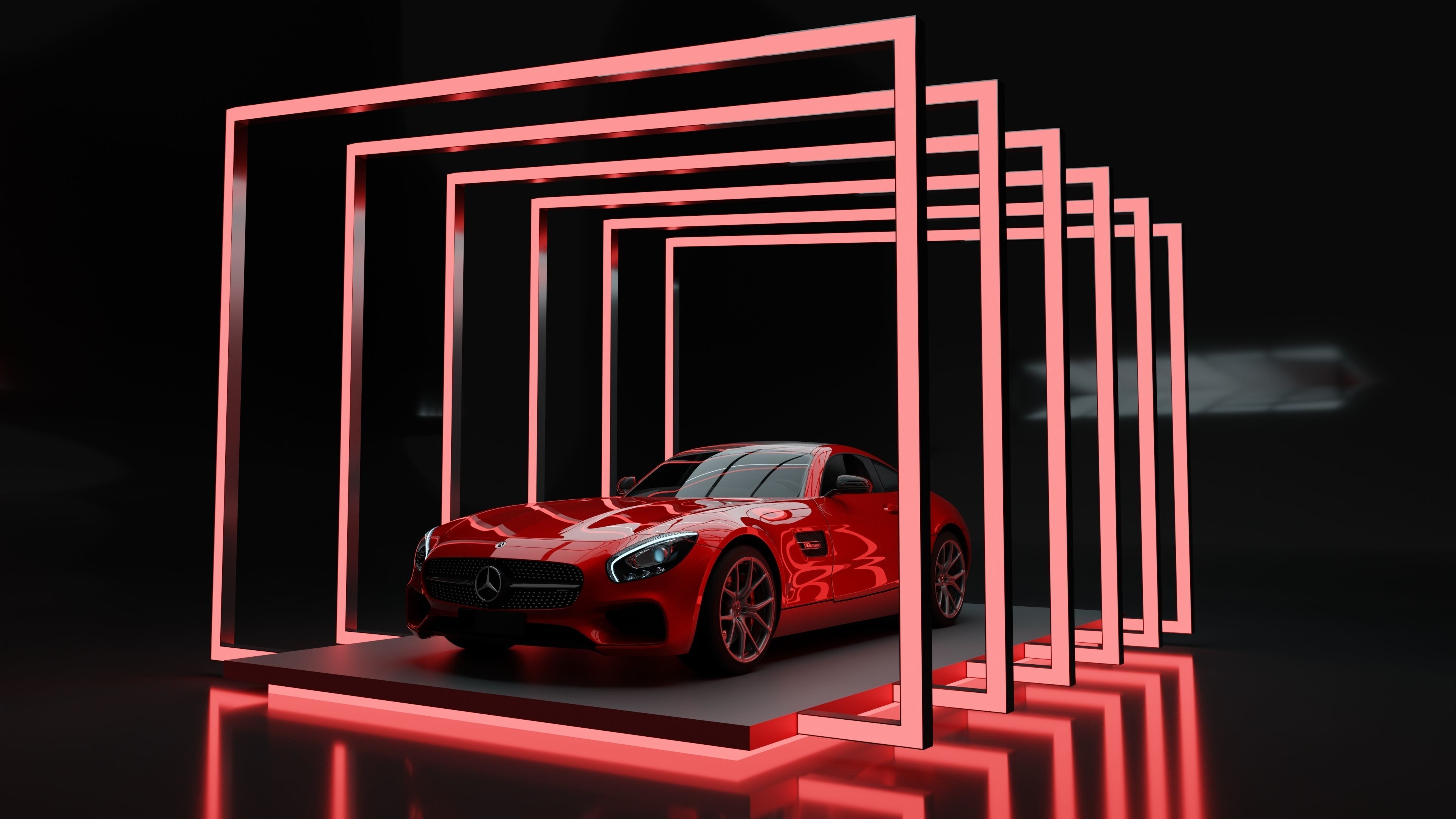 3D model Car Exposition - Showroom Render Scene 3D Model VR / AR / low ...