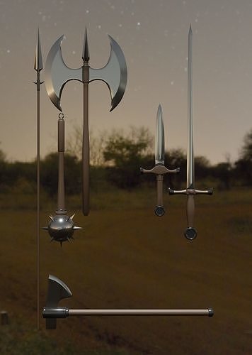 3D model 3D Medieval weapons VR / AR / low-poly | CGTrader