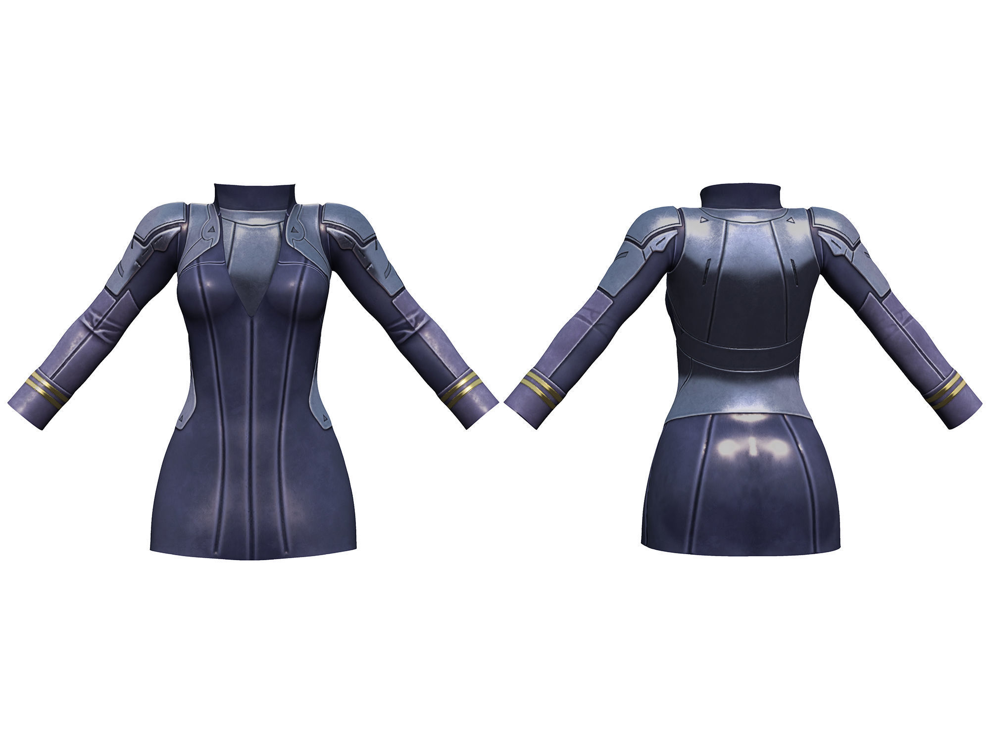 3D model Sci-fi Officer Scientist Secretary Outfit VR / AR / low-poly ...