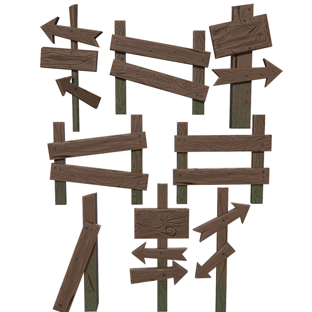 3D model Set of pointers and fences VR / AR / low-poly | CGTrader